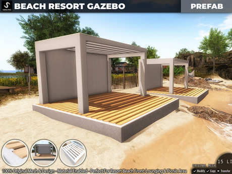 Second Life Marketplace - [satus Inc] Beach Resort Gazebo
